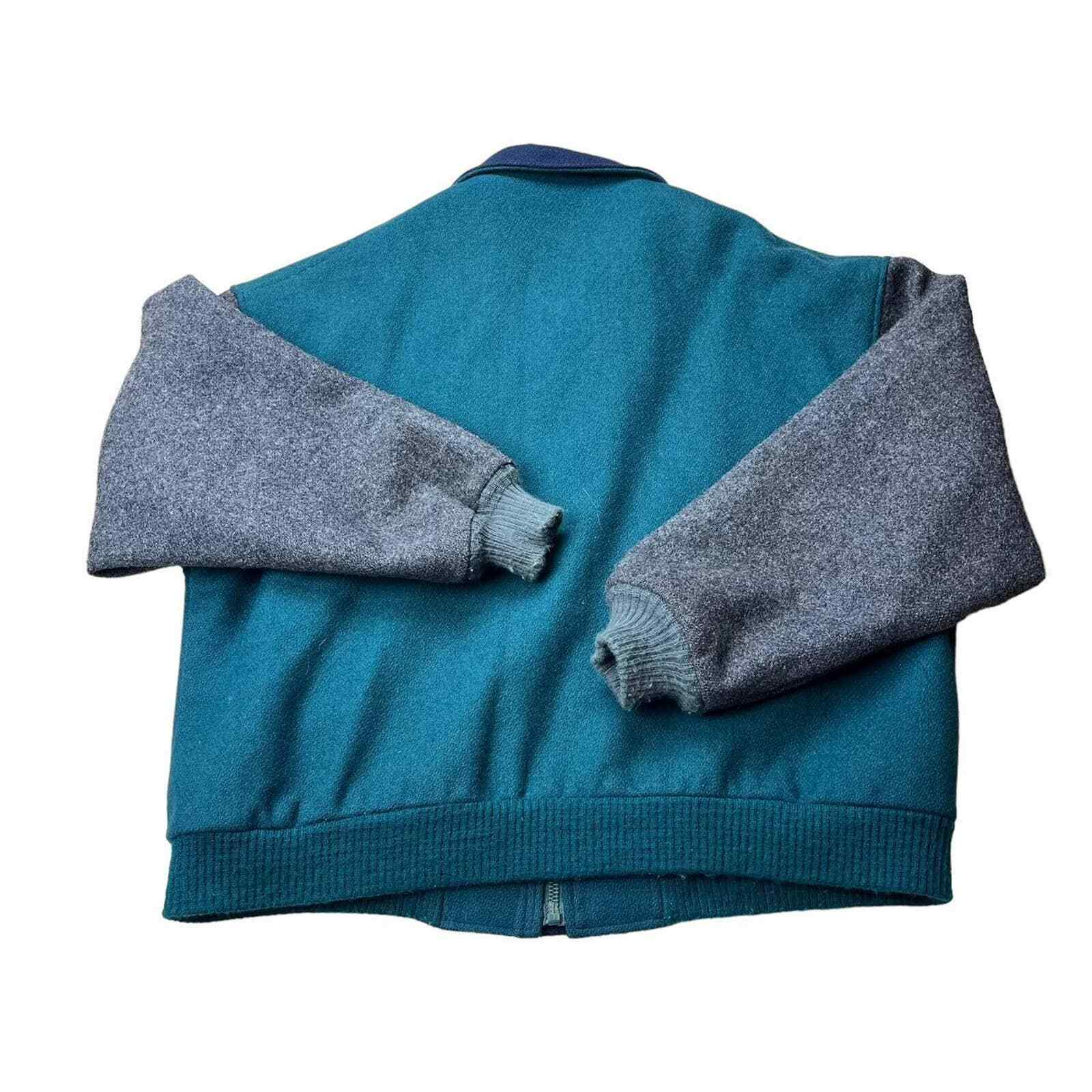 Vintage Pendleton Wool Bomber Jacket in Green and Gray - Gem