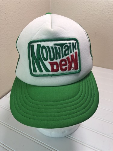 Vintage MOUNTAIN DEW Mesh Snapback Trucker Cap Hat - Gem