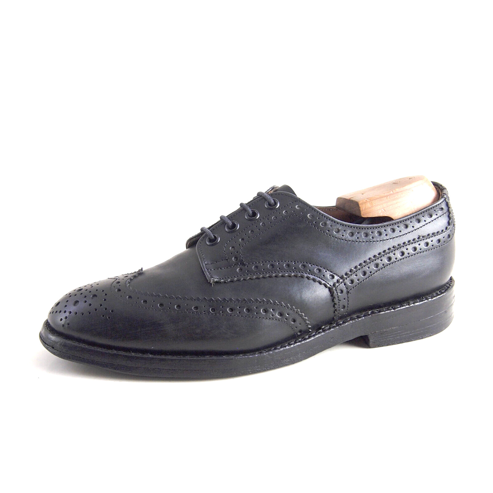 Tricker's Wingtip Brogues Black Leather Mens Shoe Siz… - Gem