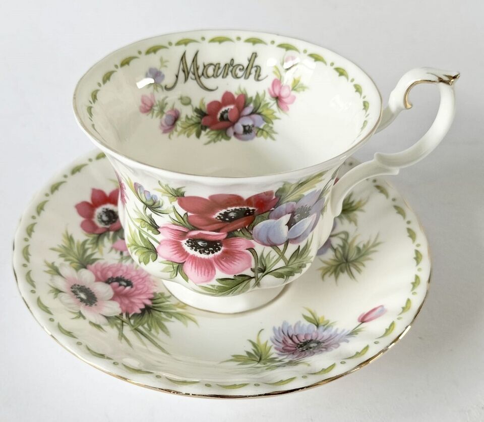 Royal Albert March Flower of The Month Tea Cup and Saucer | eBay