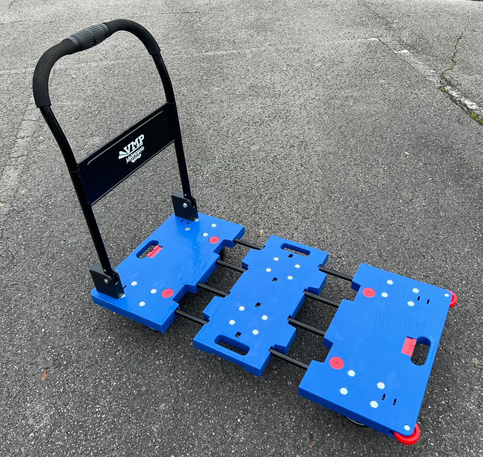 Warehouse 400kg Folding Platform Trolley Hand Parcel Cart Dolly Wheels ...