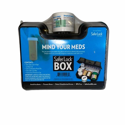New Black SAFER LOCK Medicine Box W/ Combination Lock Factory Sealed | eBay