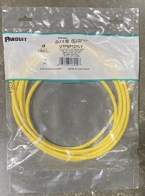 Panduit CAT6 UTP Copper Patch Cable with TX6 Plugs, Yellow, 12ft | eBay
