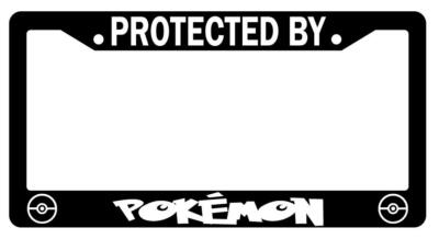 Protected By Pokemon Black Plastic License Plate Frame Pokemon | eBay