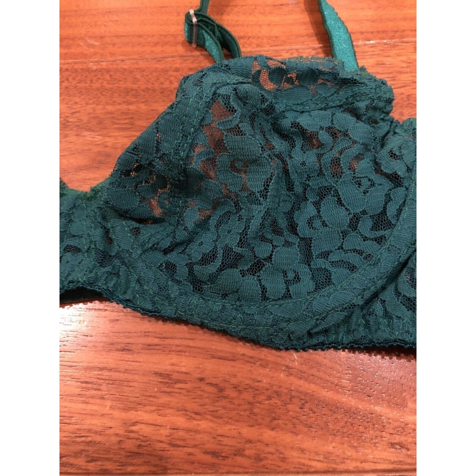Deborah Marquit Lace Demi Bra Dark Green size 34B | eBay