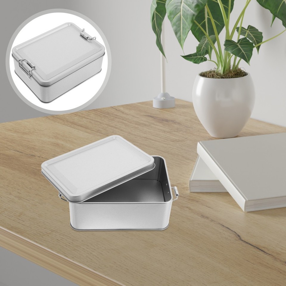 Metal Box with Buckle Latch Vintage Candy Airtight Cookie Tin Container ...