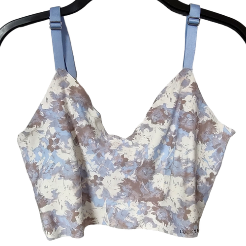 1X Lucky Brand Sports Bra Wireless Back Closure Stretch Floral Seamless ...