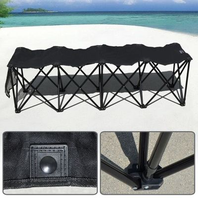Portable Folding Sideline Bench 3/4/8 Person Seater Sport w Mesh Pocket ...