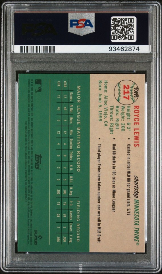 2023 Topps Platinum Anniversary Royce Lewis Card #217 PSA Mint 9 | eBay