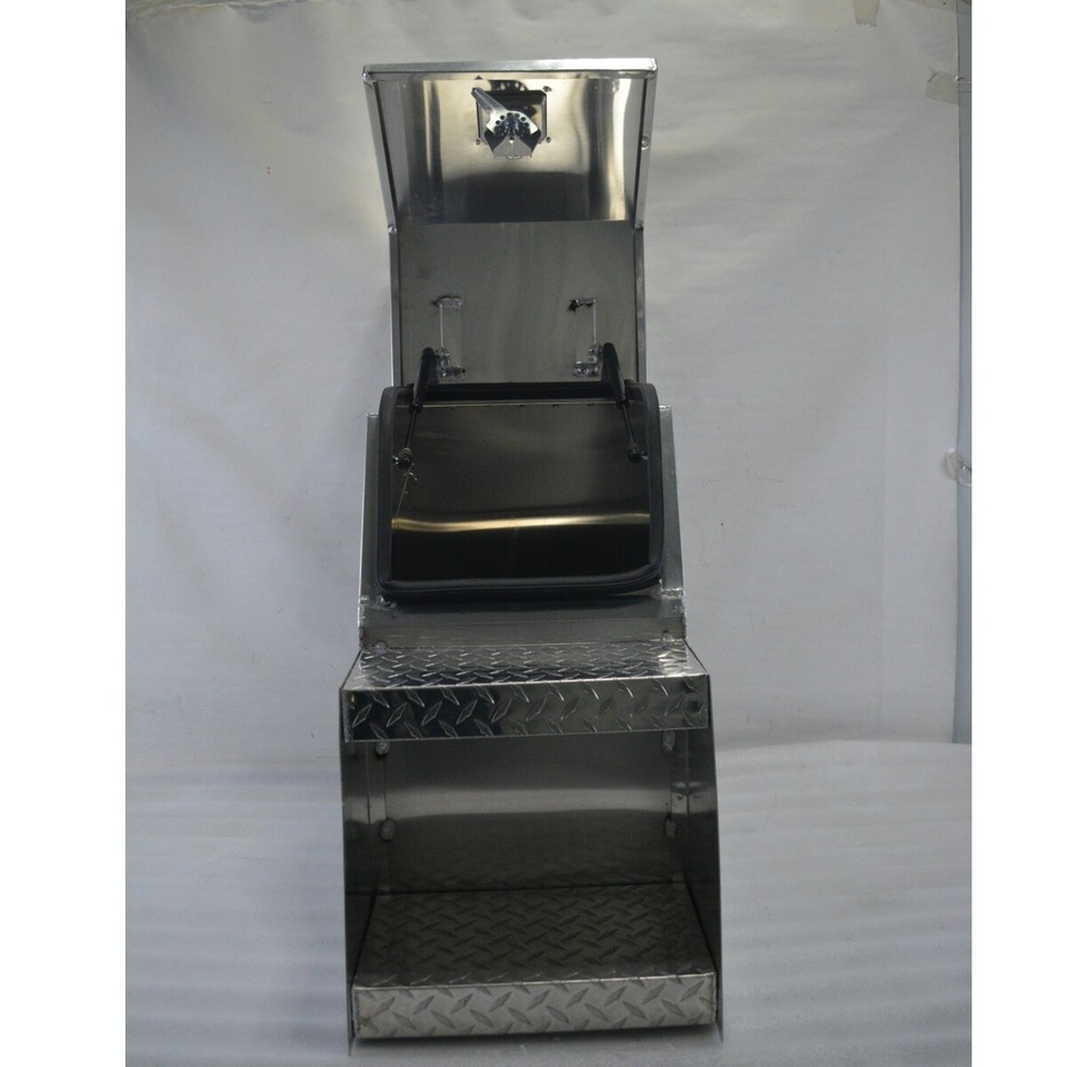 25"X15"X28" Aluminum Side Mount Semi Truck Tool Box Saddle Step Open ...