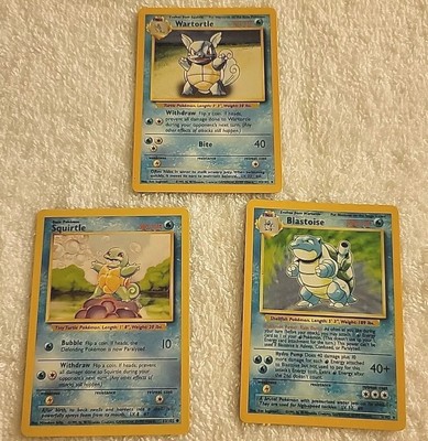 Blastoise 1999 Base Set 2/102 Holo With Squirtle And wartortle 1999 ...