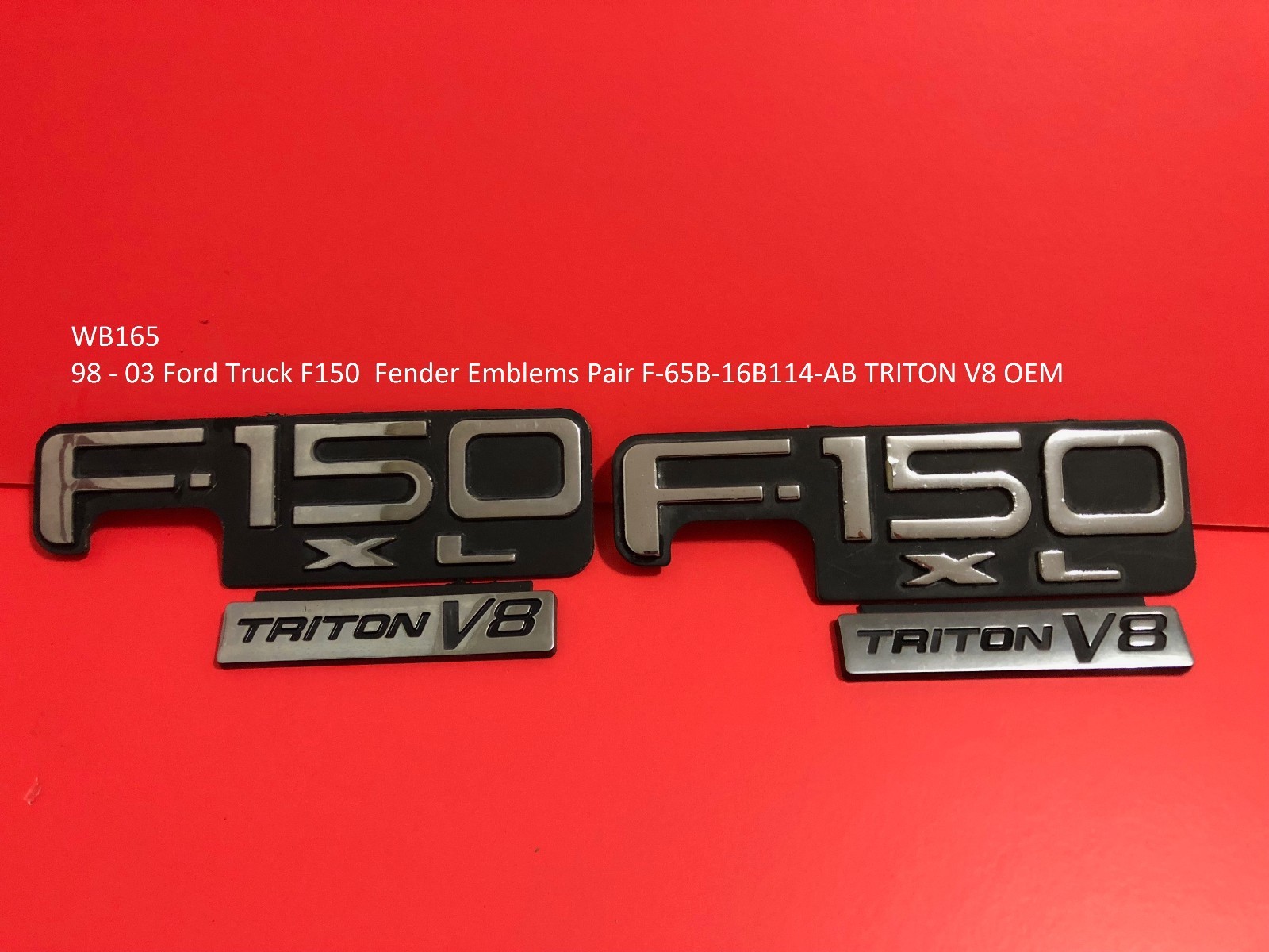 WB165 98 - 03 Ford Truck F150 Fender Emblems Pair F-65B-16B114-AB ...