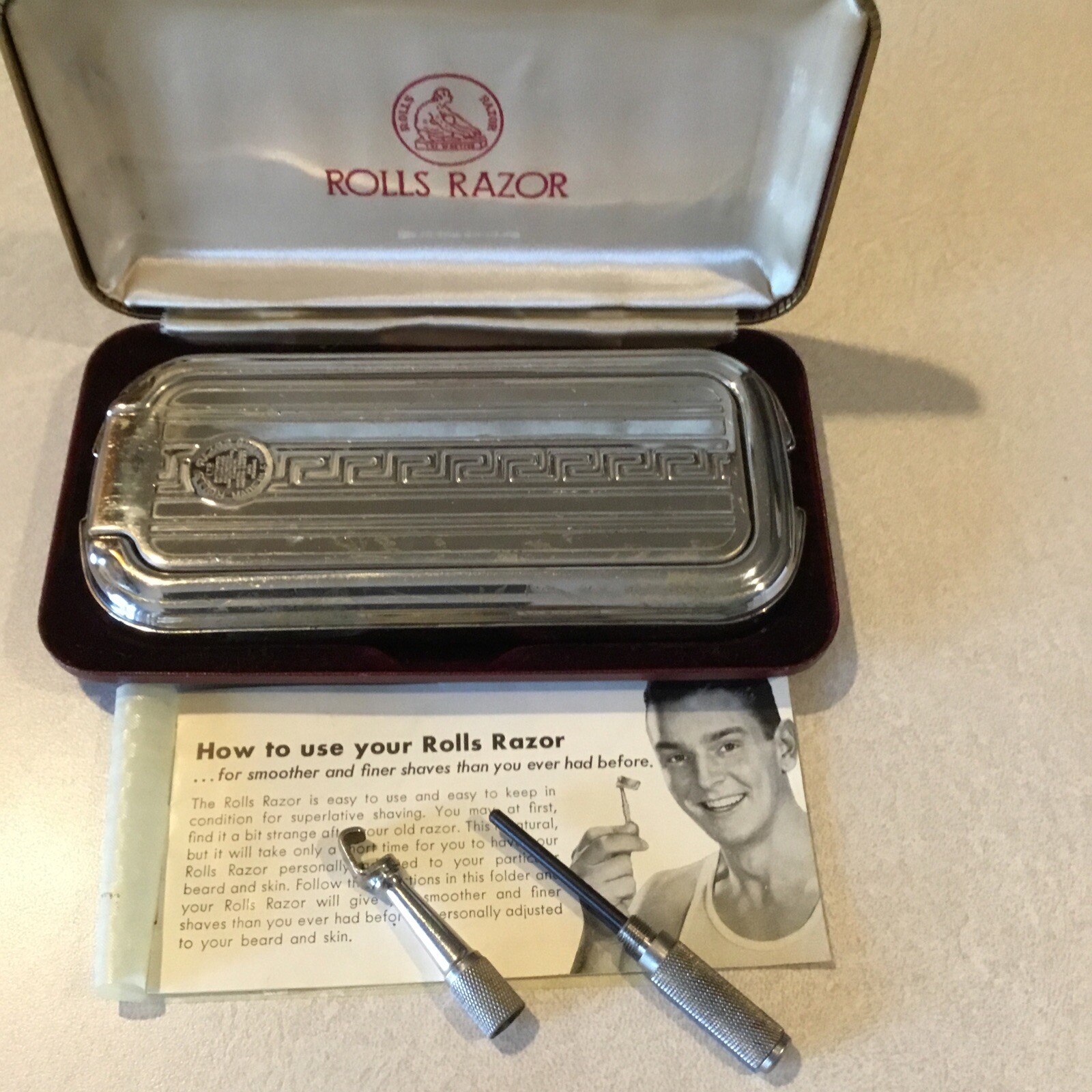 Vintage Rolls Razor In Original Case & Papers Made In England Latch ...