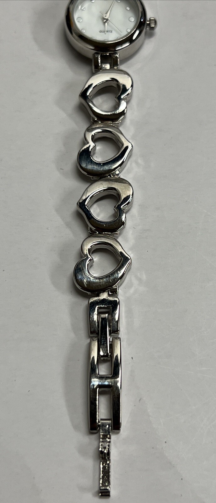 Silvertone Heart Band Watch | eBay