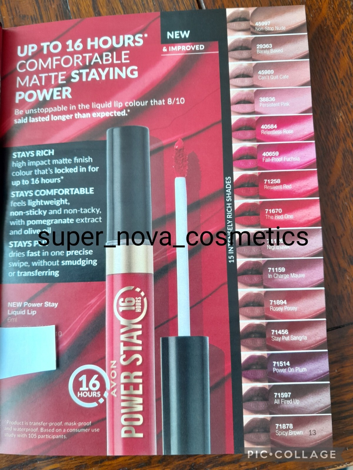 AVON POWER STAY 16 HOURS LIP COLOUR NUDE PINK RED MAUVE PLUM BROWN ...