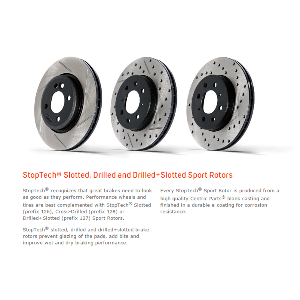 StopTech Sport Slotted Disc Brake Rotor Rear Right E-Coat For 00-09 ...