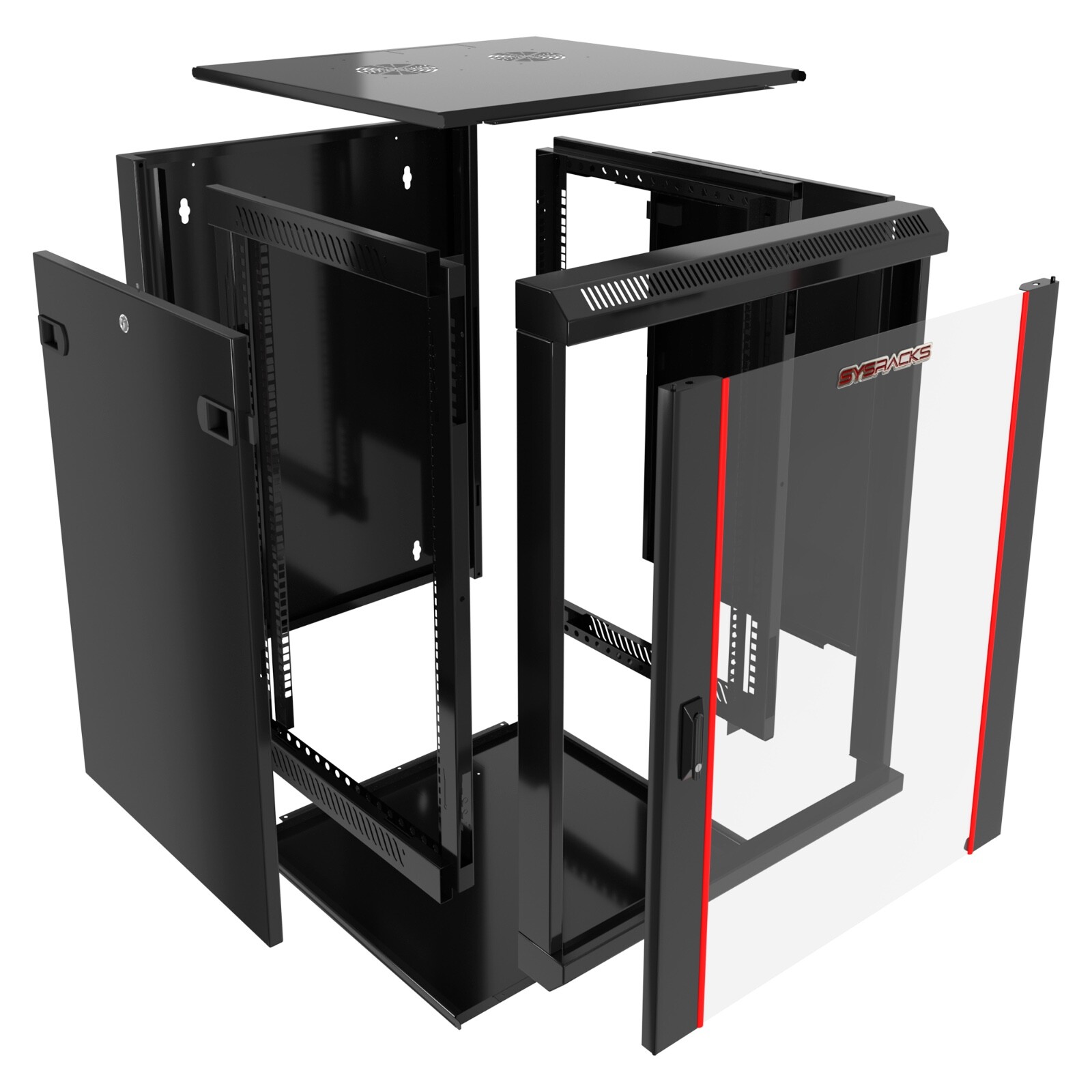 Sysracks - 15U Network Rack Wall Mount - Locking Server Cabinet – 18 ...