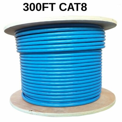 300FT CAT8 40Gbps 23AWG Network LAN Ethernet S/FTP Cable Spool Solid ...