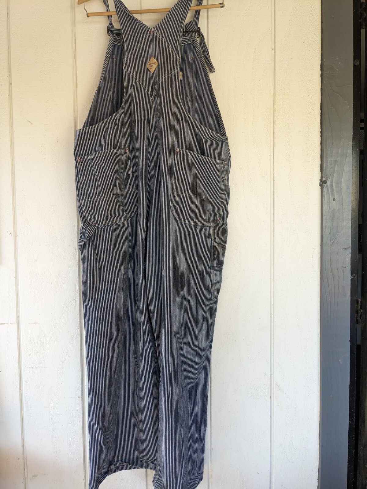 VTG BIG MAC SQUARE BAK Railroad Overalls Striped Mens… - Gem