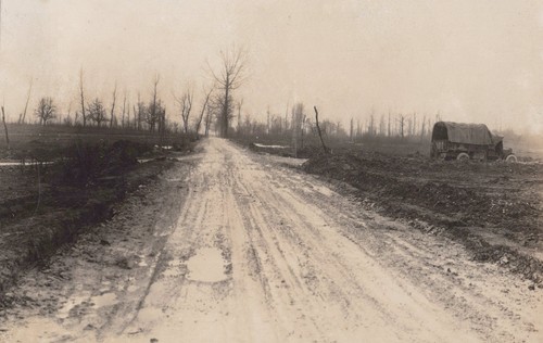 WW1 US AEF Official 1910s War-Torn Roadside Scene Military Truck Rare ...