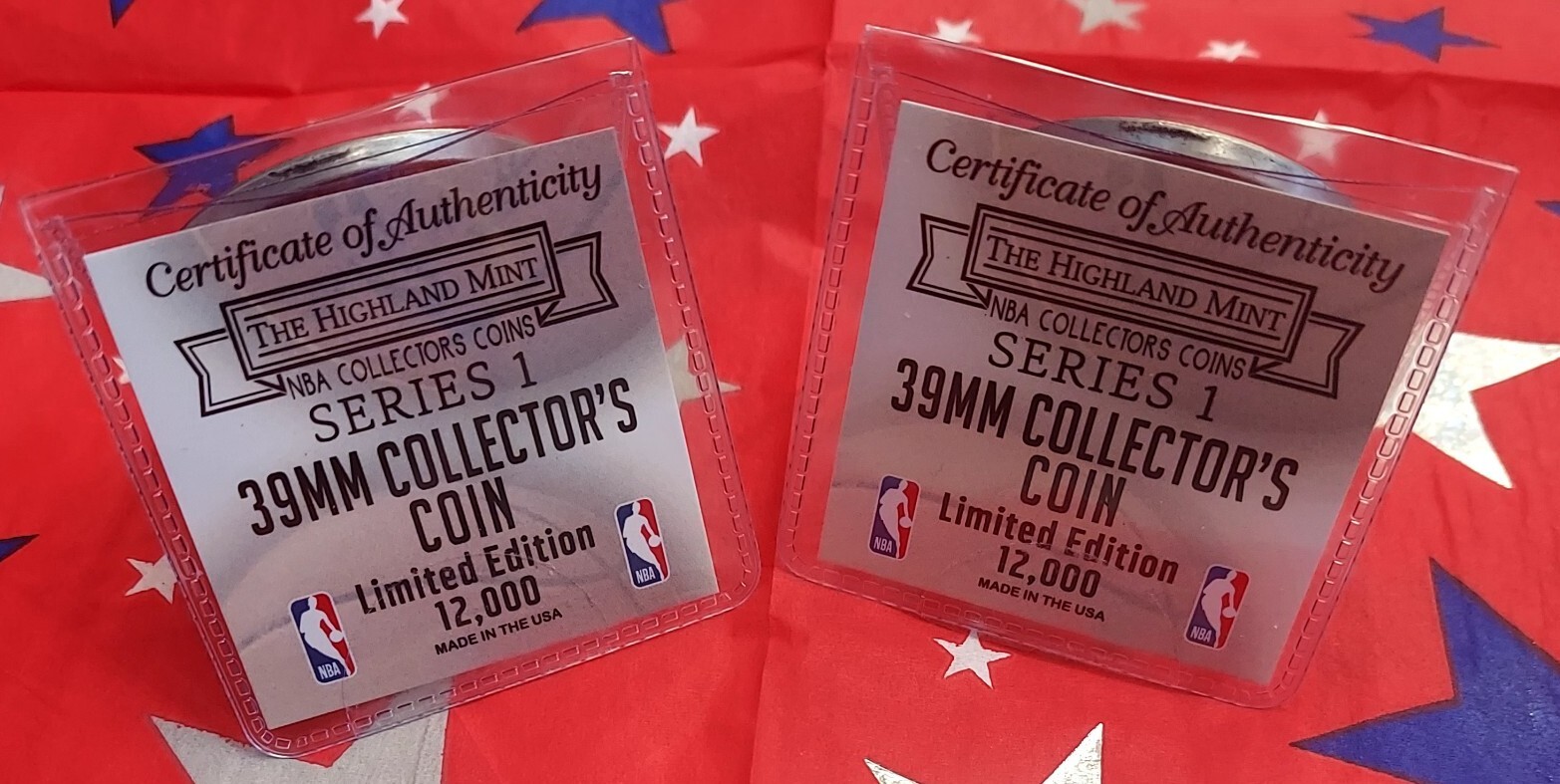 Pair Dennis Rodman 2022 HIGHLAND MINT LIMITED ED Collectors Coin 39MM 1 ...