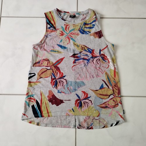 Bonds Womens Tank Top Size M Grey Floral Sleeveless | eBay Australia