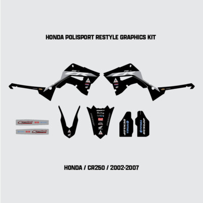 HONDA POLISPORT RESTYLE GEN1 MX GRAPHICS MOTOCROSS CR125 250 2002-2007 ...