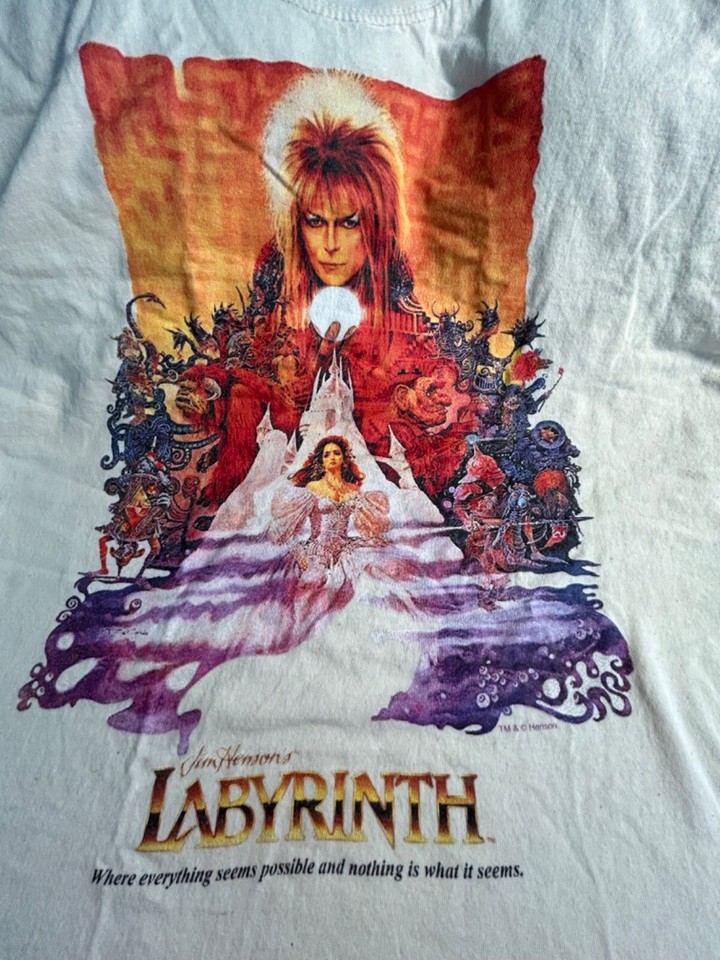 Jim Henson's The Labyrinth Ivory T Shirt orange screen print short ...