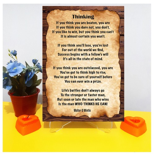 Thinking Poem by Walter D Wintle, Antique style Minimalist Poem ...
