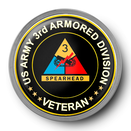 US Army 3rd Armored Division Veteran Seal Emblem Car Military Badge ...