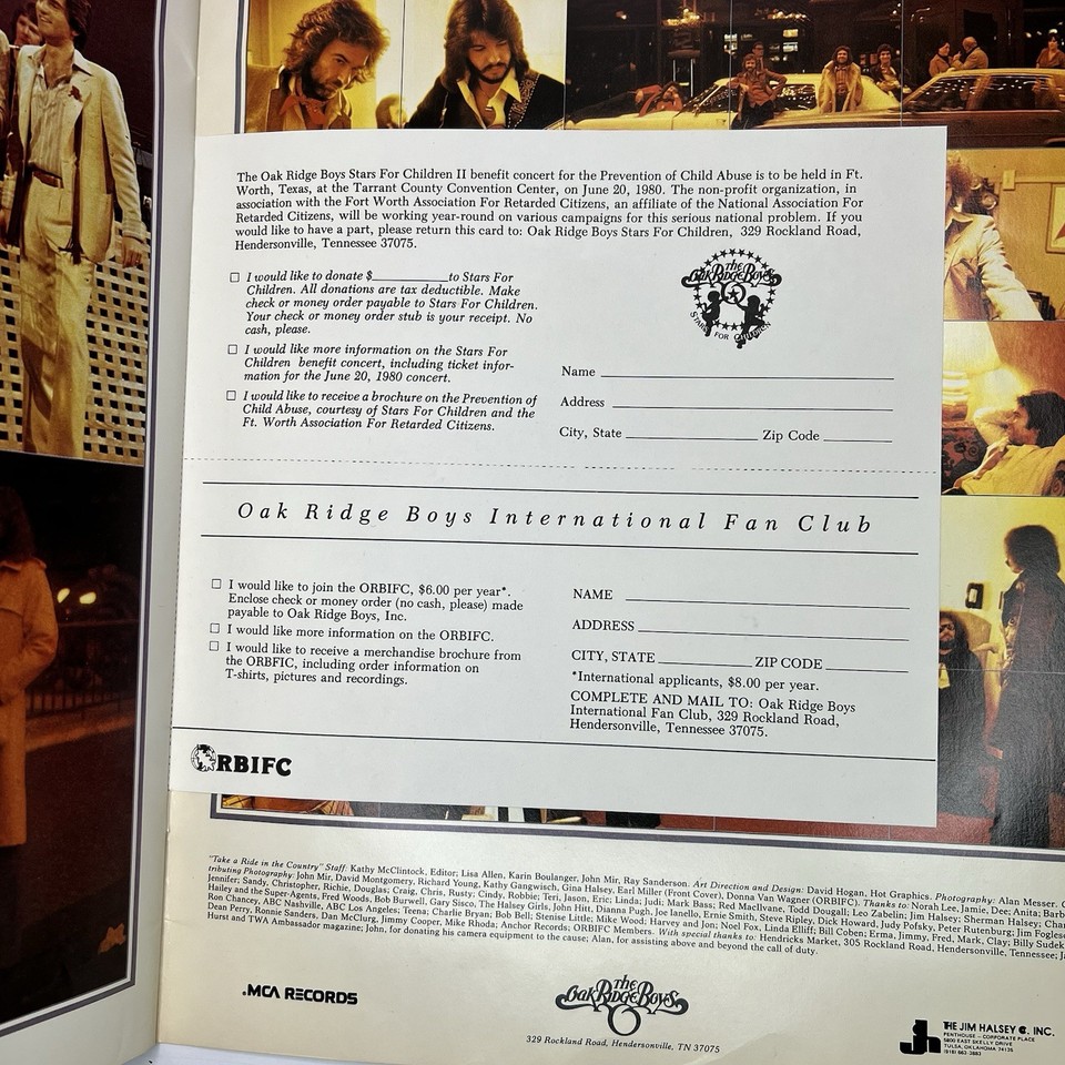 VTG 1981 The Oak Ridge Boys MCA Records Oversize Fan Photo Tour Book ...