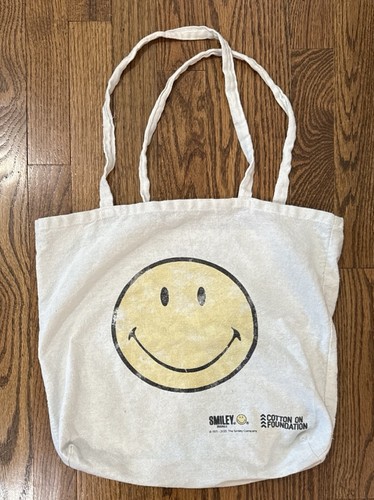The Original Smiley Brand Smiley Face Design Cotton Earth Friendly Tote ...
