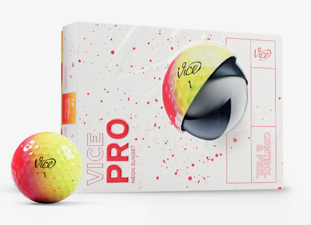 Vice Pro NEON SUNSET Limited Edition Golf Balls - Red Yellow Drip Shade ...
