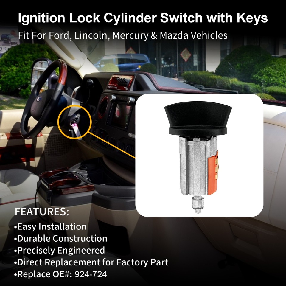 924-724 Ignition Switch Lock Cylinder w/ Keys Fits Ford F150 F250 F350 ...