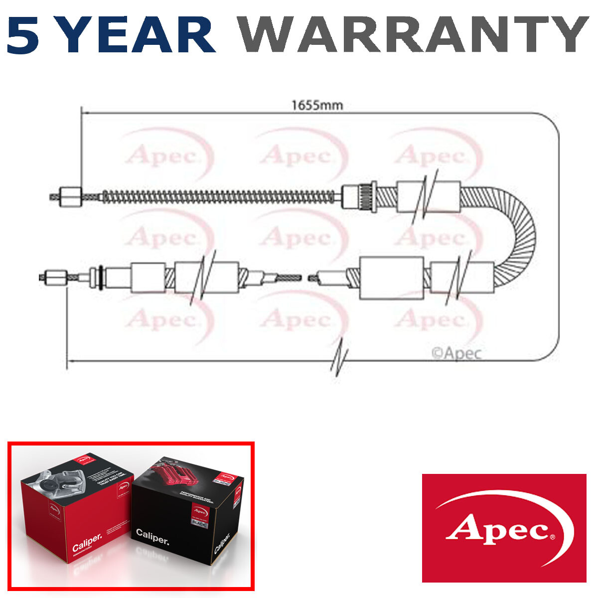 Apec Rear Left Hand Brake Cable Fits Peugeot 306 1.4 1.8 1.9 D 2.0 ...