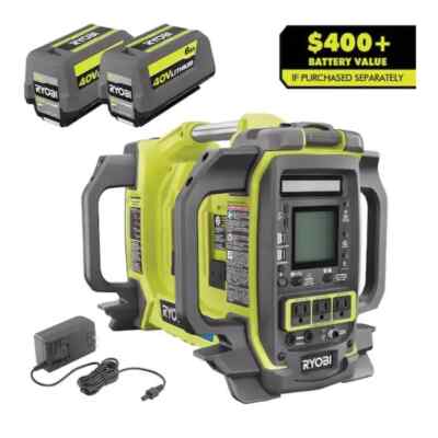 Ryobi 40V 1800w Battery Powered Inverter Generator (RYi1802B6) w/2 ...