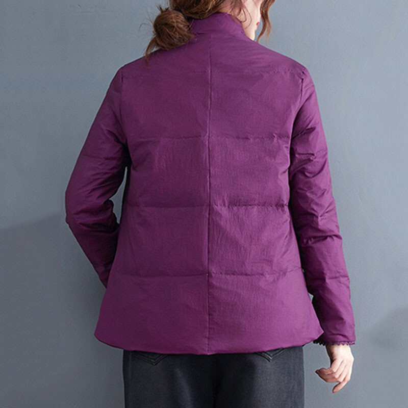 Ladies Chinese Floral Embroidery Jacket Warm Coat Quilted Padded Short ...