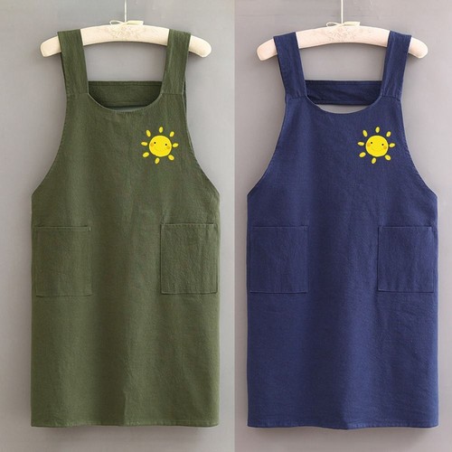 Anti fouling Kitchen Aprons Pure Cotton Cooking Smock Female | eBay ...