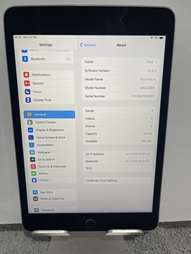Apple iPad mini 4 16GB, Wi-Fi, 7.9in - Space Grey | eBay