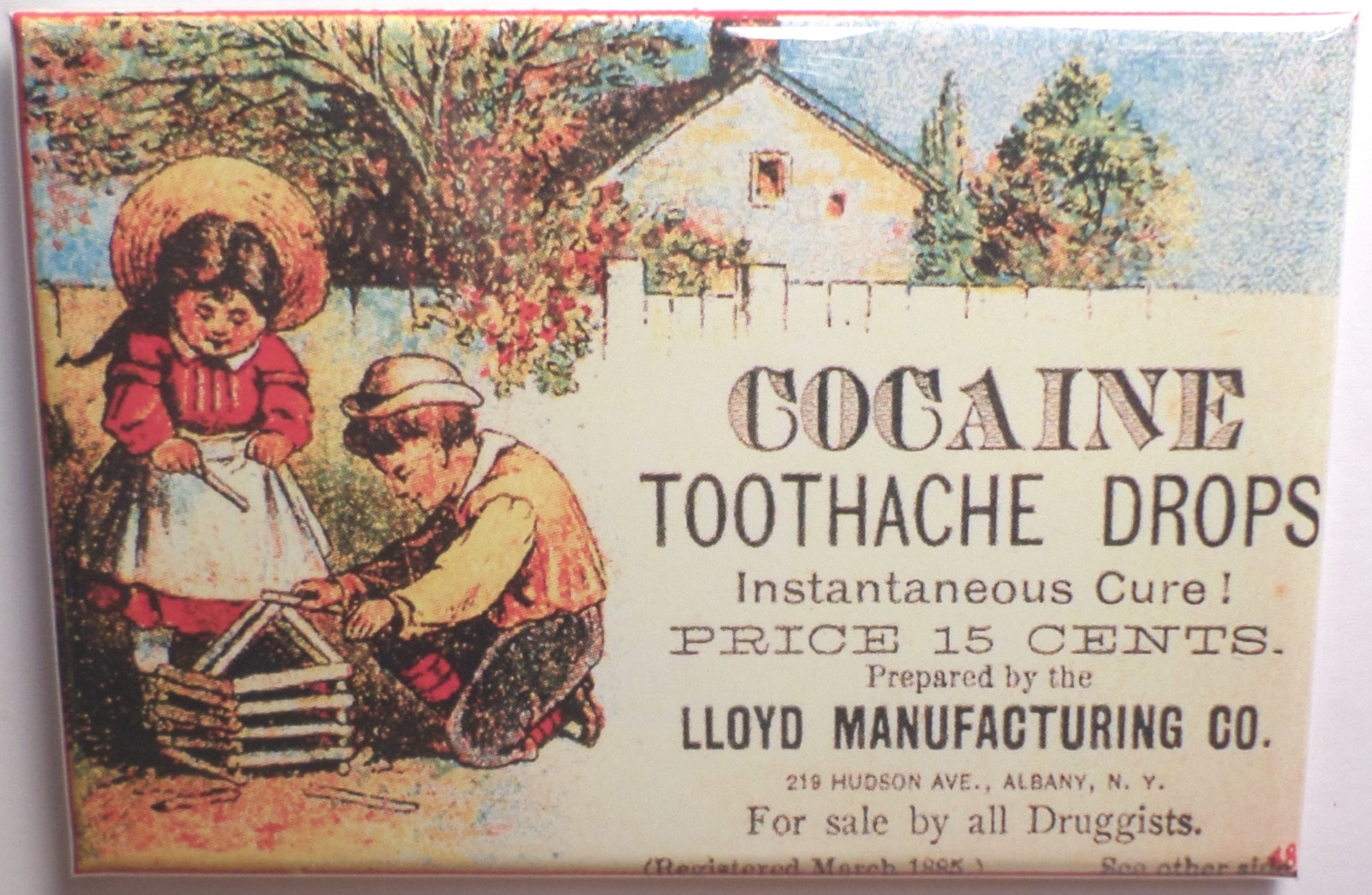 Cocaine Toothache Drops Magnet 2"x3" Refrigerator Locker Advertisement ...