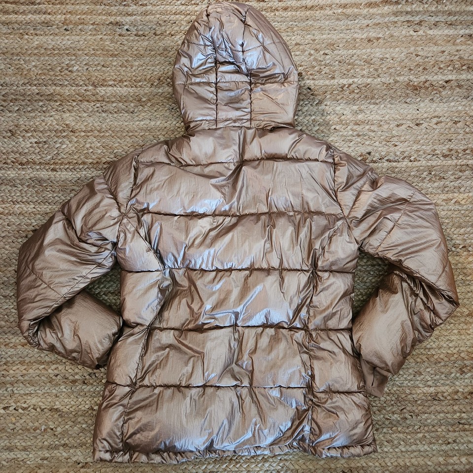 Amazon Essentials Puffer Jacket Rose Gold Metallic Women's Size Medium ...