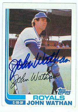 John Wathan autographed baseball card (Kansas City Royals) 1982 Topps ...