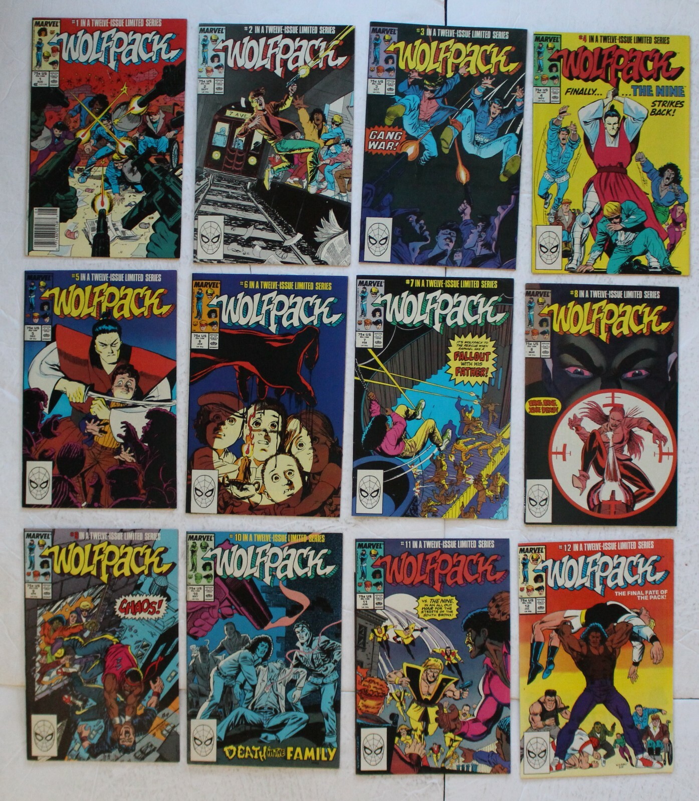 WOLFPACK 1988-1989 Marvel Comics #1-12 VF ;1st appearance and origin of ...
