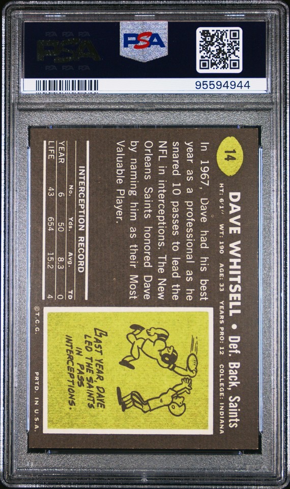 1969 TOPPS #14 DAVE WHITSELL PSA 8 | eBay