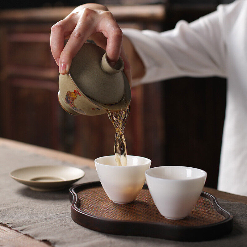 Gaiwan Vintage Tea Maker Stoneware Bowl Ceramic Tea Bowl Kung Fu Tea ...