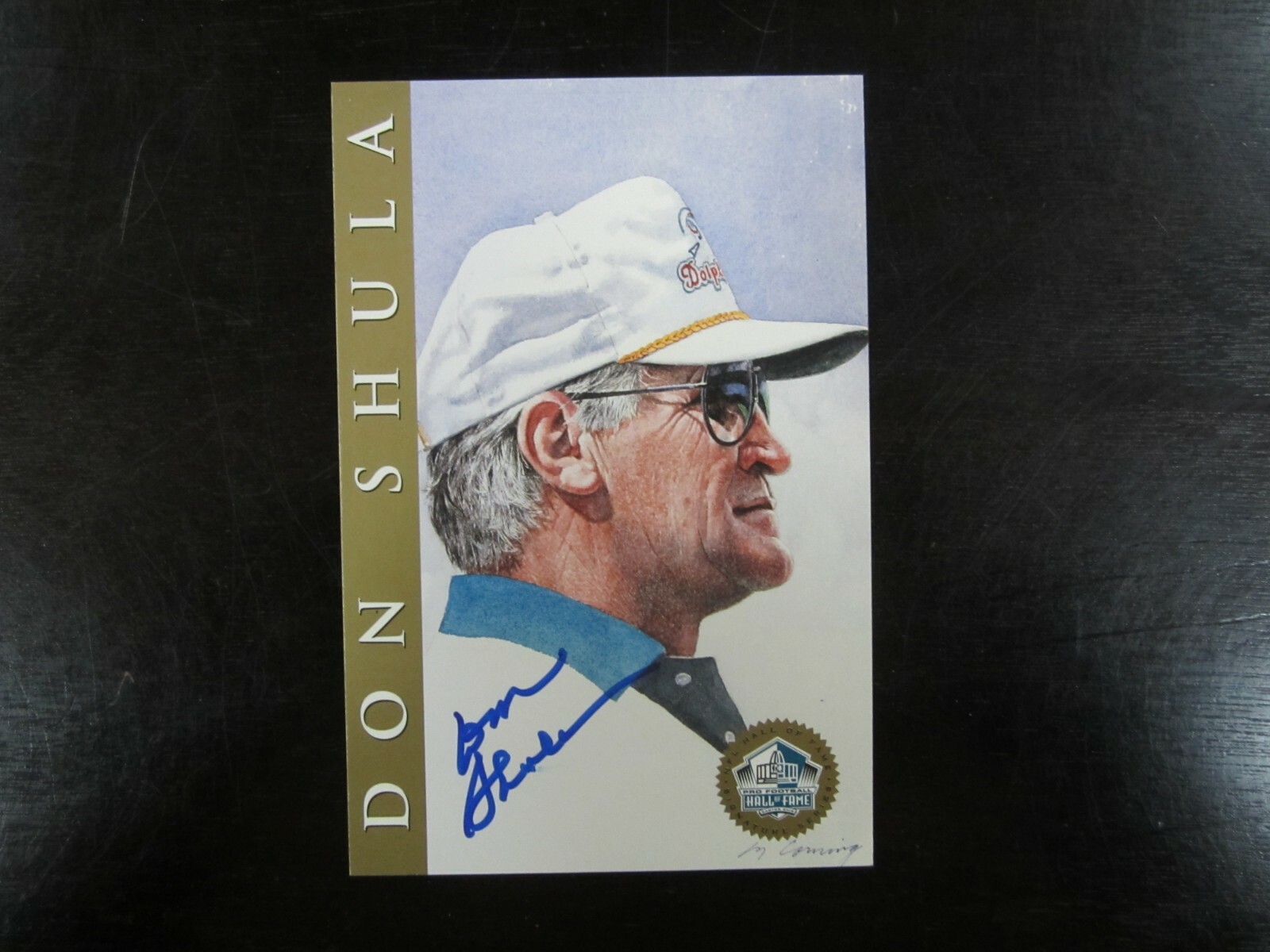 Don Shula Autograph / Signed Ron Mix Hall of Fame Card Card Miami ...