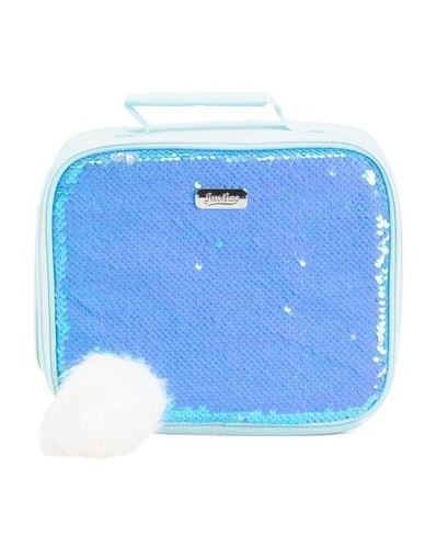 NWT Justice Blue Lunch box tote Flip Sequin Bag unicorn (matches ...