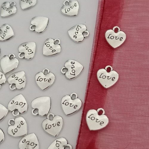 10pcs Antique Silver Love Heart Charms Alloy Hearts 11x10mm AUS Free ...