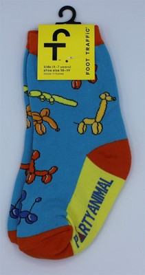 Foot Traffic Socks Kids Crew Balloon Animals Size 10-1Y | eBay
