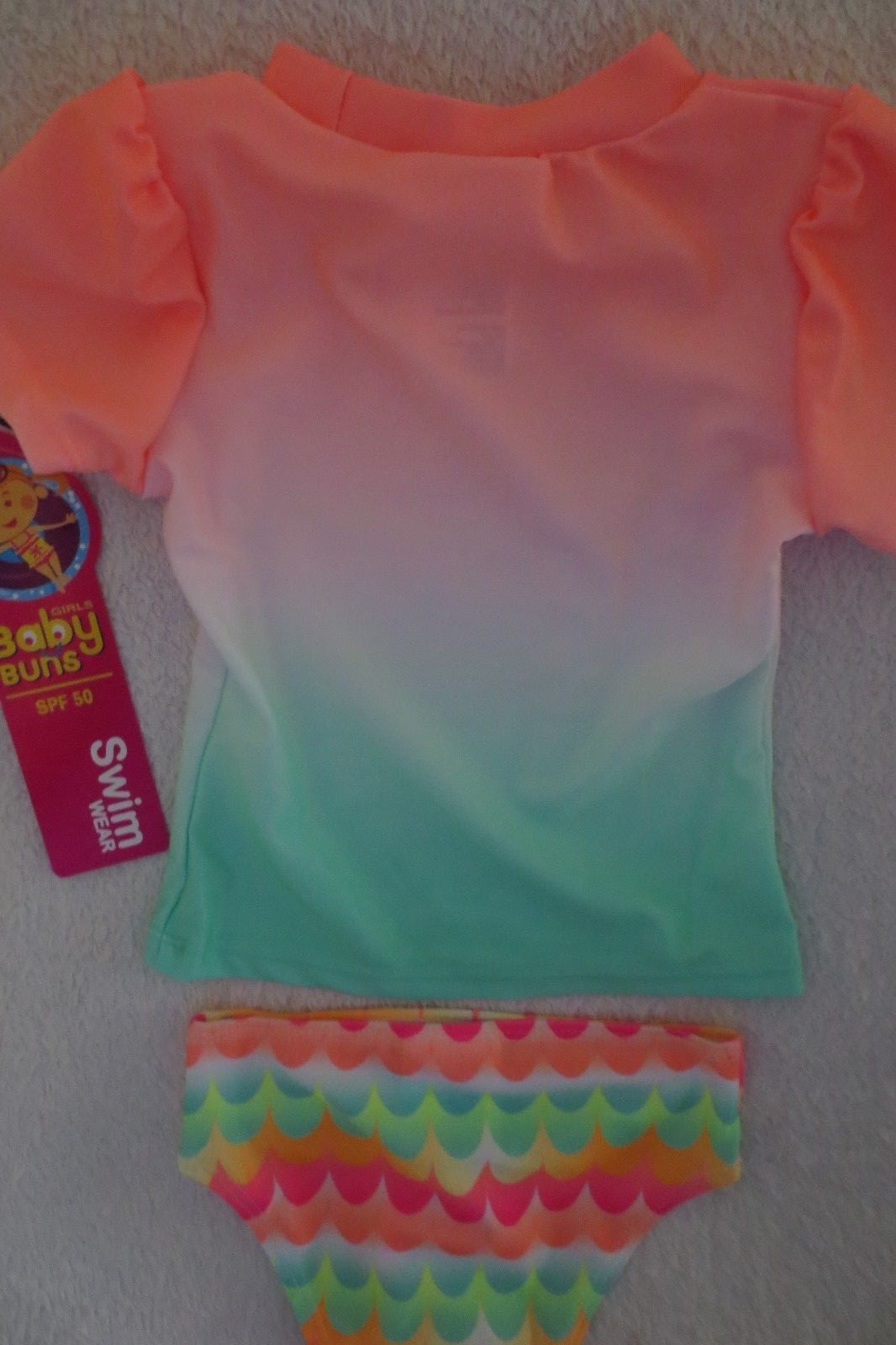 Girls Baby Buns Swimming Suit 2 pieces Size 12 months Color Bright SPF ...